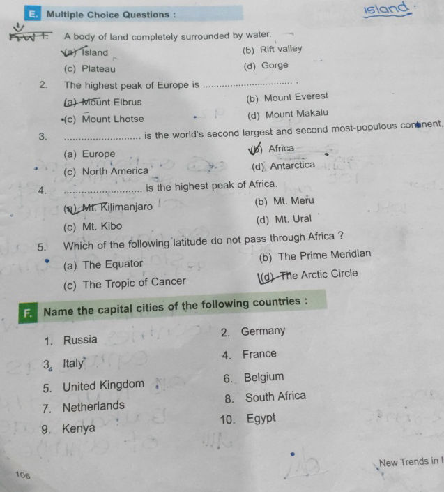 E Multiple Choice Questions 1 A body of land | StudyX