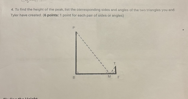 4 To find the height of the peak list the | StudyX