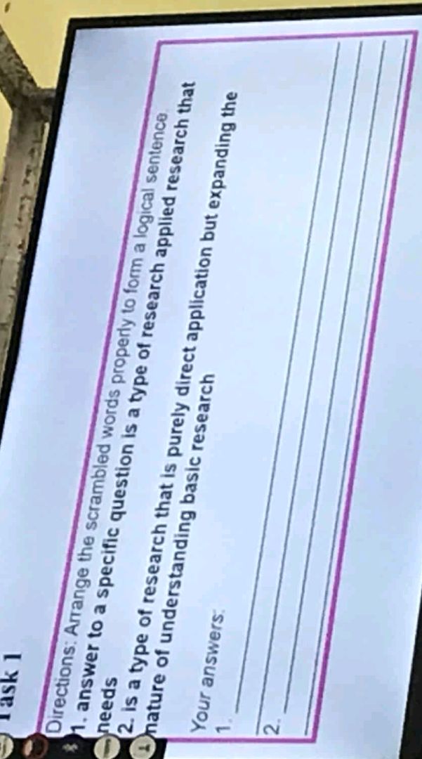 Directions Arrange the scrambled words | StudyX