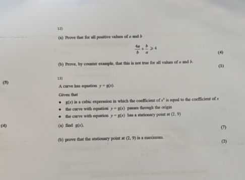 12) (a) Prove that for all positive values