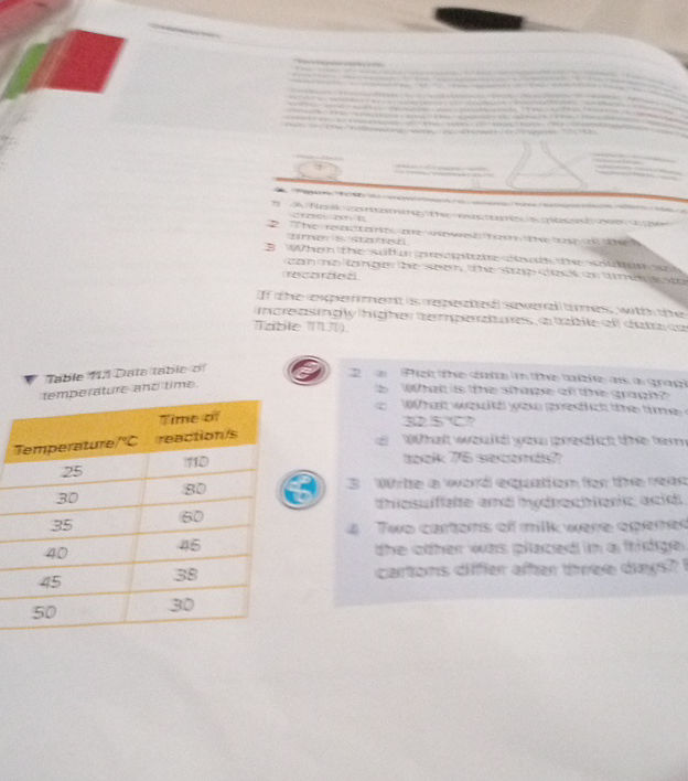Table 111 Data table of temperature and time | StudyX