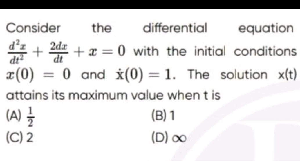 Consider the differential equation d2xdt2 + | StudyX