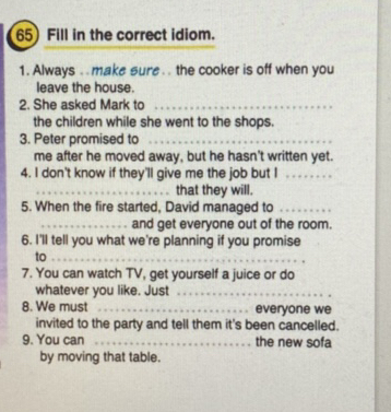 (65) Fill in the correct idiom 1 Always make | StudyX