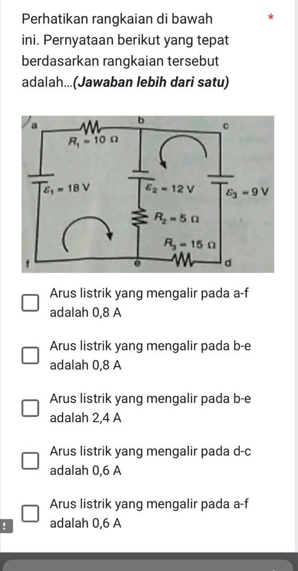 Perhatikan rangkaian di bawah ini Pernyataan | StudyX