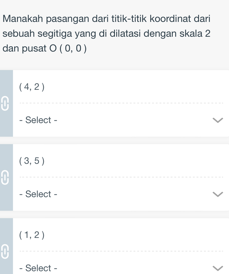 Manakah pasangan dari titik-titik koordinat | StudyX