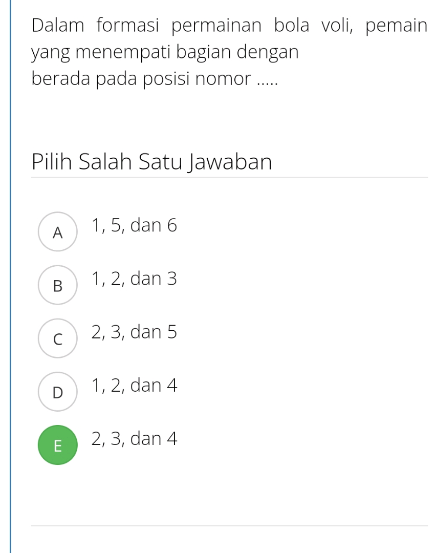 Dalam formasi permainan bola voli pemain | StudyX