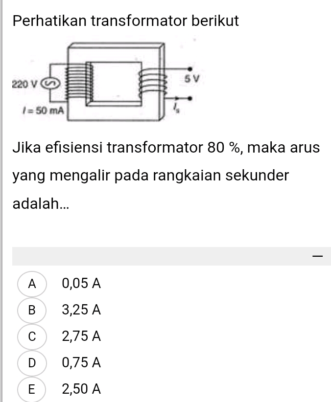 Perhatikan transformator berikut 220 V I = | StudyX