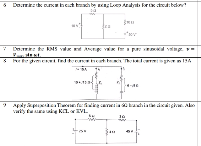 6 Determine the current in each branch by | StudyX