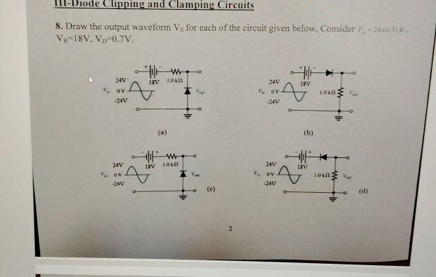 III-Diode Clipping and Clamping Circuits 8 | StudyX