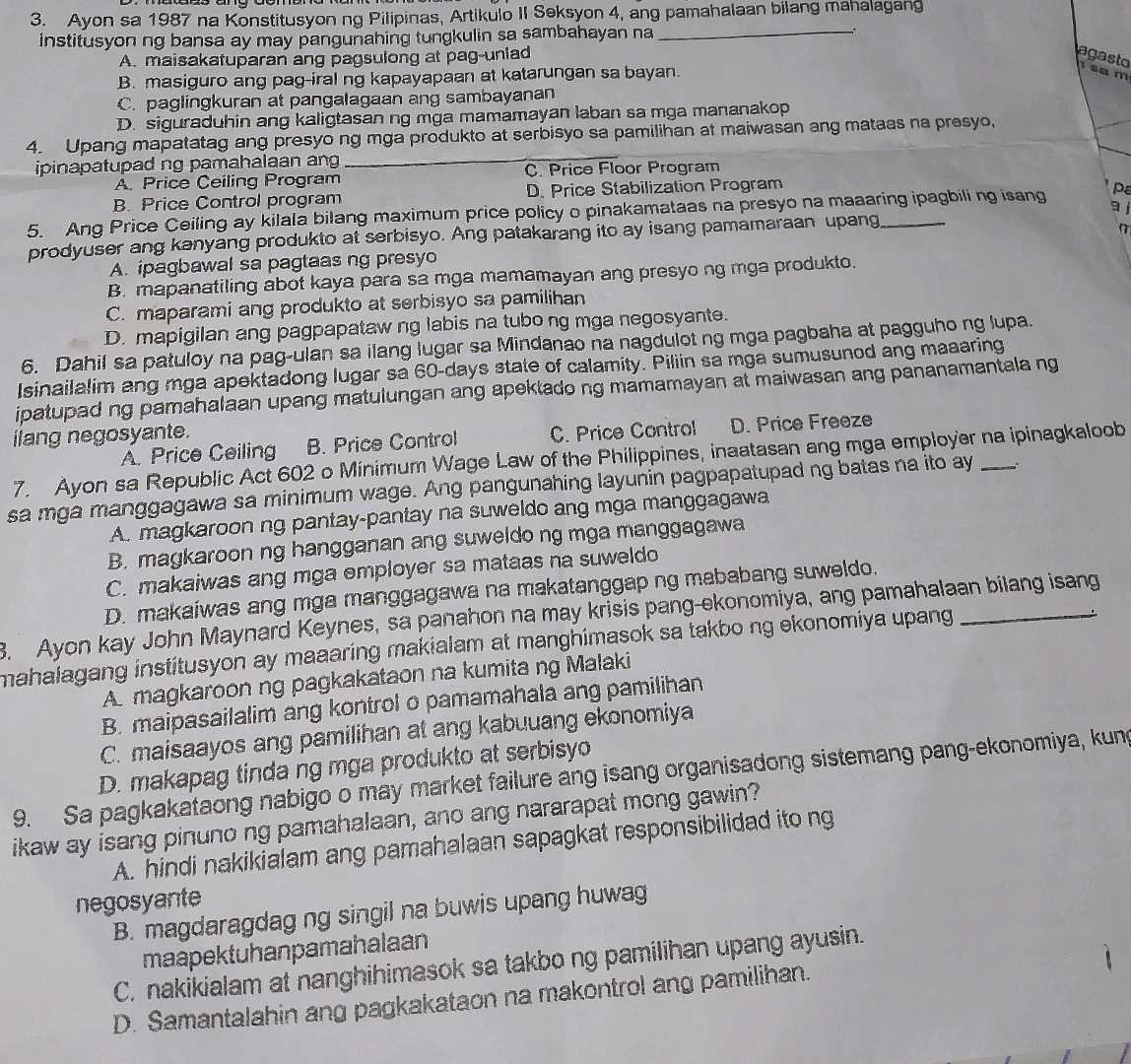3 Ayon sa 1987 na Konstitusyon ng Pilipinas | StudyX