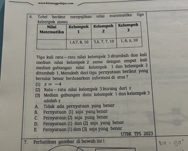 Tabel berikut menyajikan nilai matematika | StudyX
