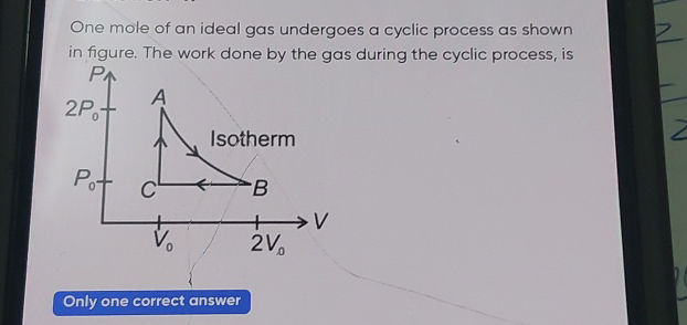 One mole of an ideal gas undergoes a cyclic | StudyX