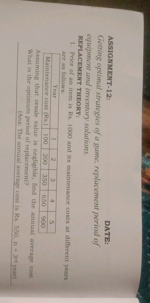 ASSIGNMENT-12 DATE Getting optimal | StudyX