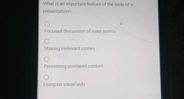 What is an important feature of the body of | StudyX