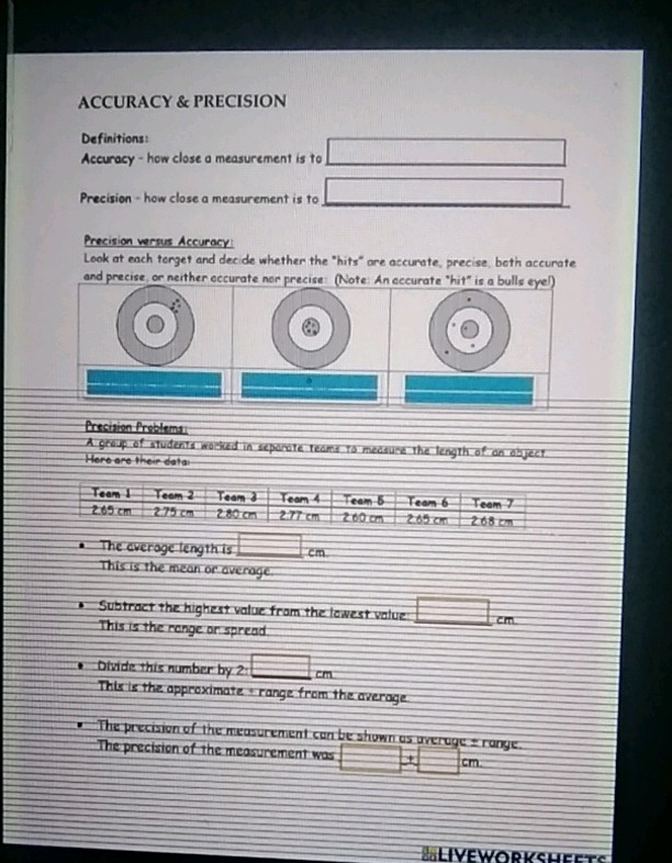 ACCURACY PRECISION Definitions Accuracy-how | StudyX