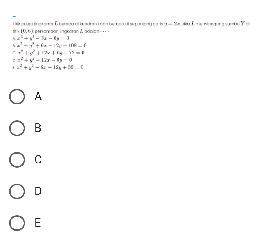 Titik pusat lingkaran L berada di kuadran I | StudyX