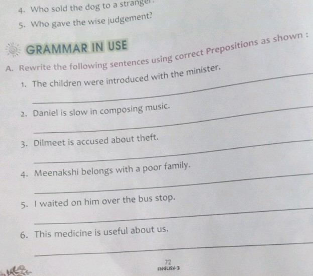 A Rewrite the following sentences using | StudyX