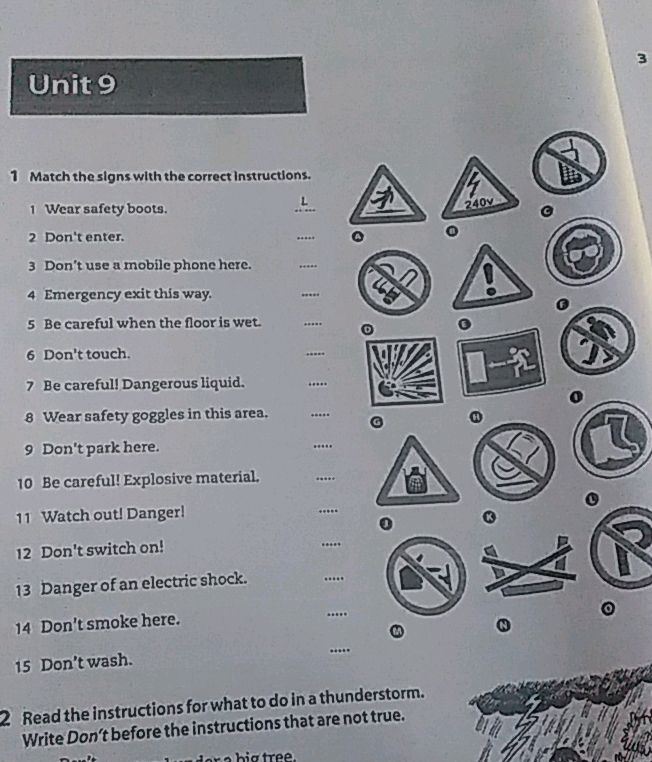 1 Match the signs with the correct | StudyX