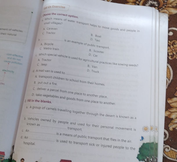 Choose the correct option 1 Which means of | StudyX