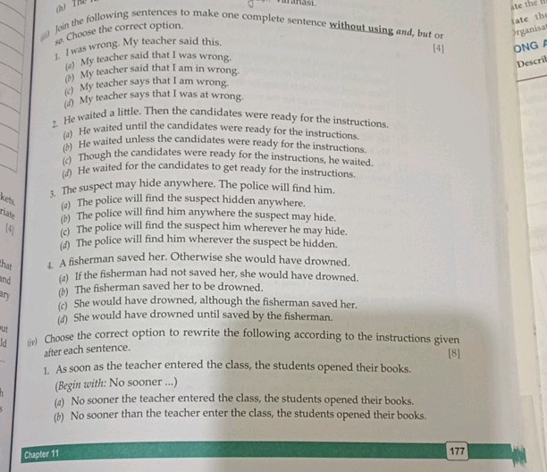 (h) Join the following sentences to make one | StudyX