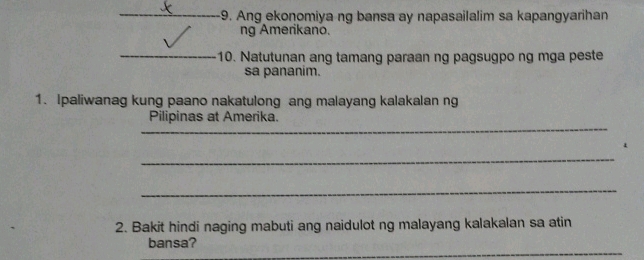 1 Ipaliwanag kung paano nakatulong ang | StudyX