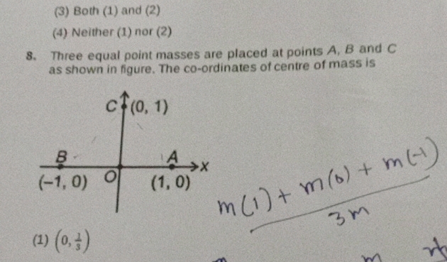 Three equal point masses are placed at | StudyX