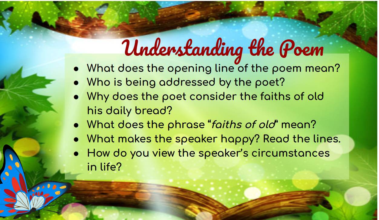 Understanding the Poem What does the | StudyX