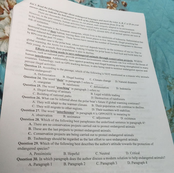 answer sheet to indicate the best answer to | StudyX