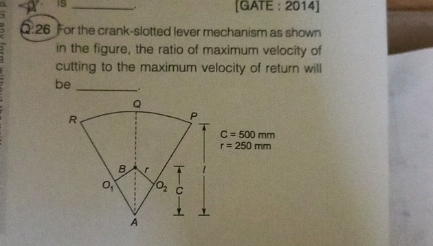 For the crank-slotted lever mechanism as | StudyX