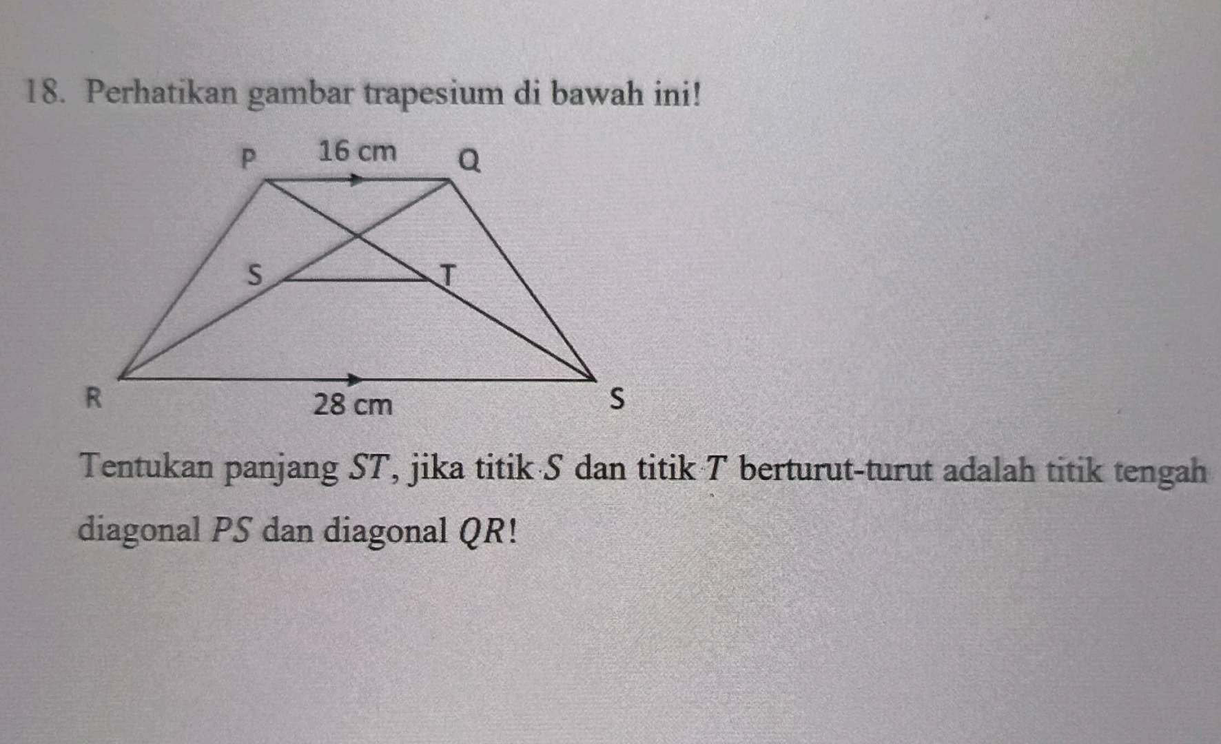 18 Perhatikan gambar trapesium di bawah ini | StudyX