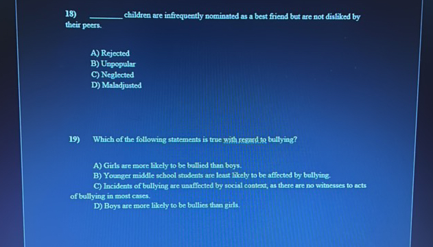 18) children are infrequently nominated as | StudyX