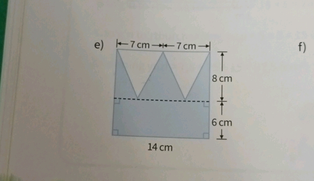 e) Calculate the area of the following shape | StudyX