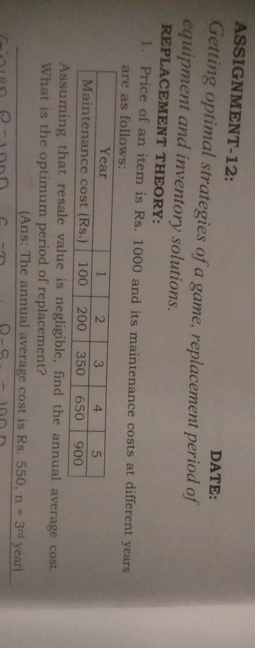 ASSIGNMENT-12DATEGetting optimal strategies | StudyX