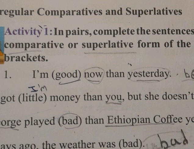 regular Comparatives and | StudyX