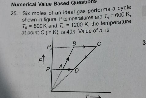 Numerical Value Based Questions 25 Six moles | StudyX