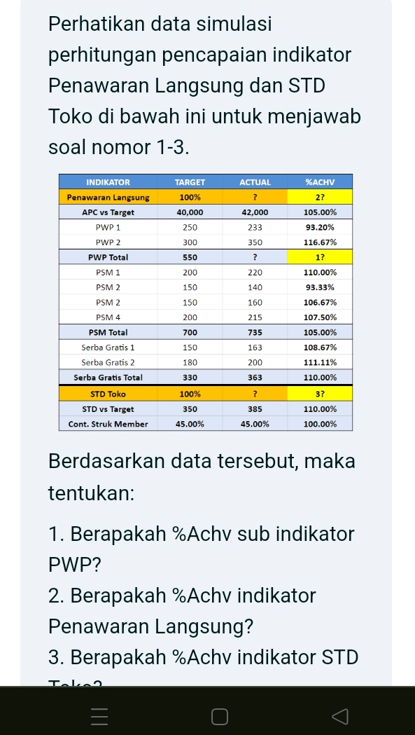 Perhatikan data simulasi perhitungan | StudyX