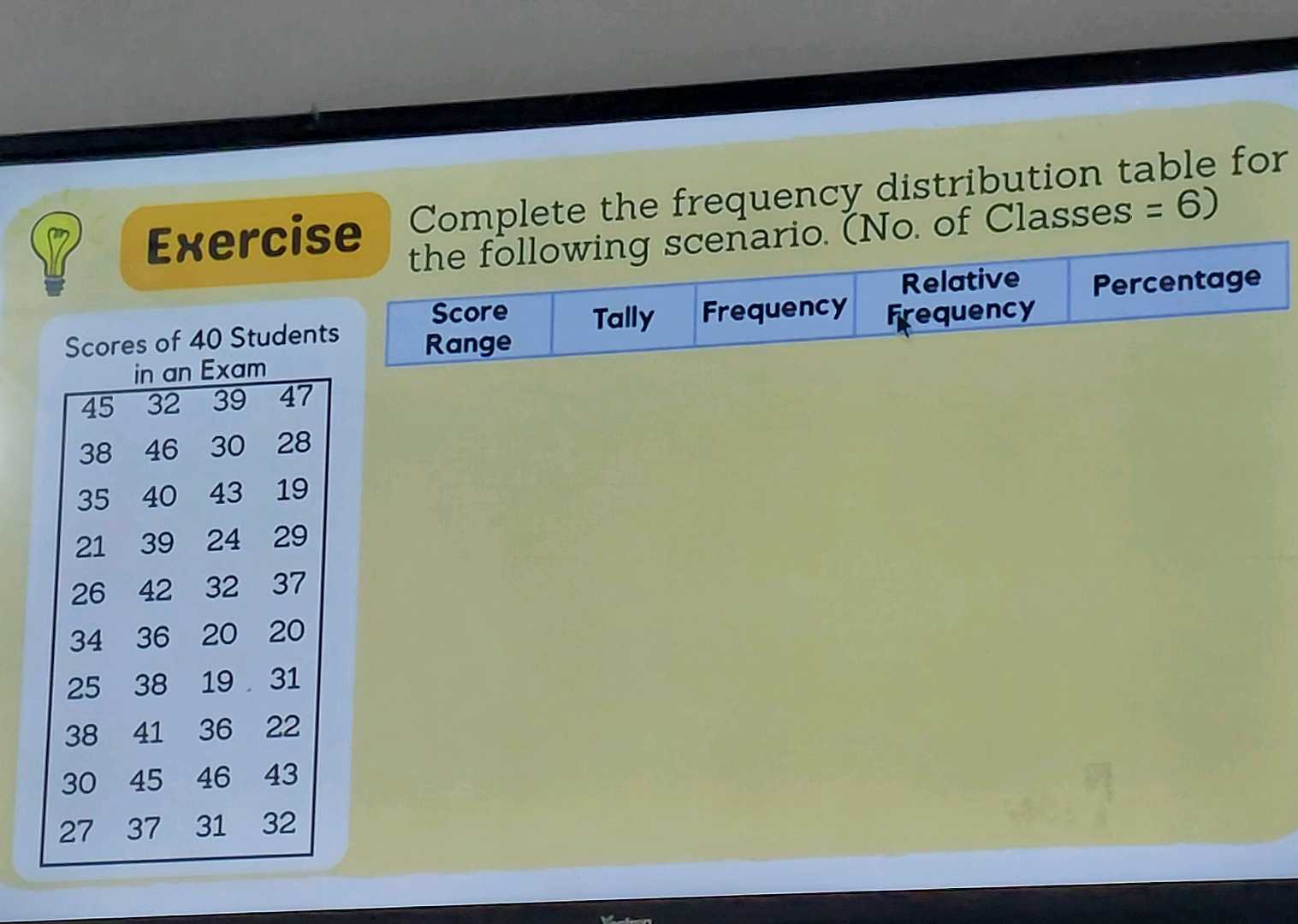 Complete the frequency distribution table | StudyX