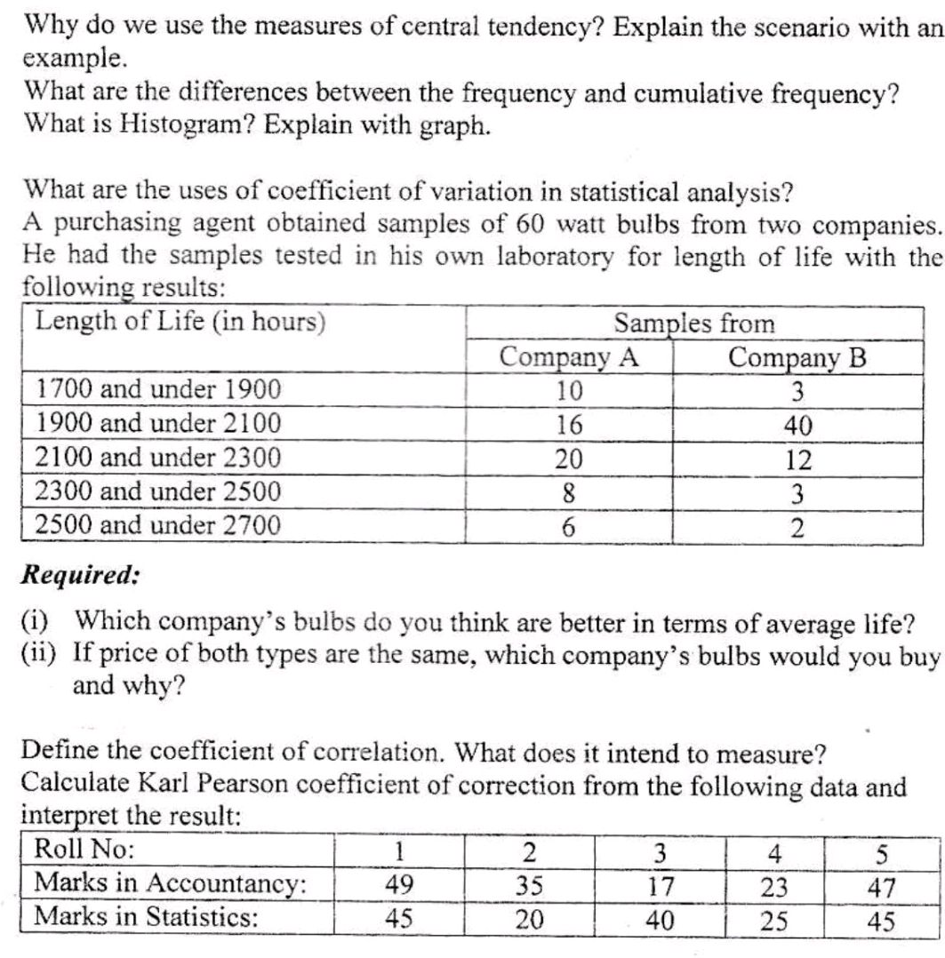 Why do we use the measures of central | StudyX