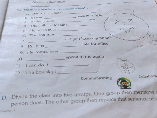 C Fill in the blanks with suitable adverbs 1 | StudyX