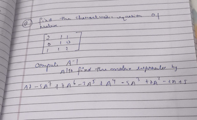 Find the characteristic equation of matrix | StudyX