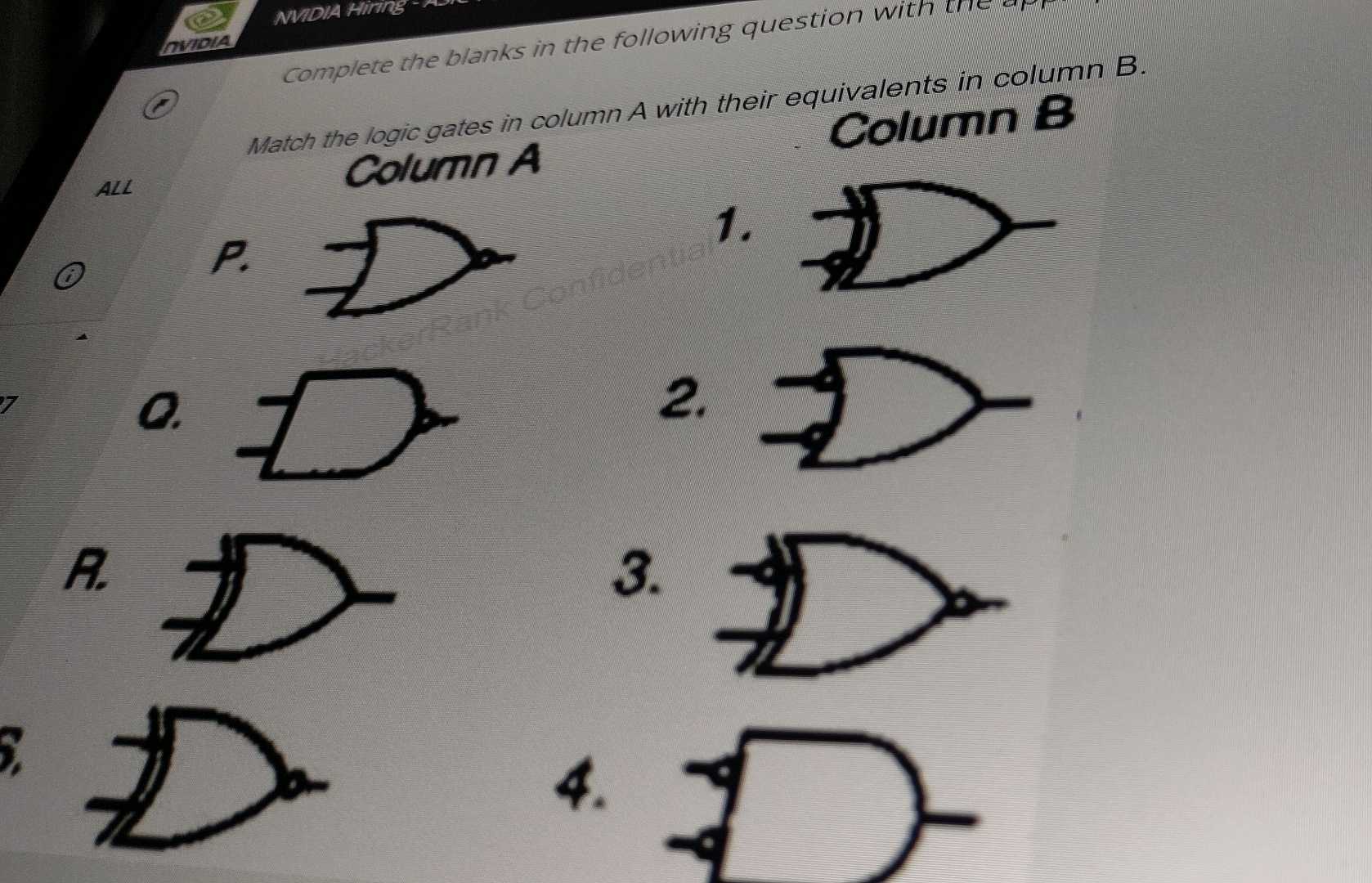 Match the logic gates in column A with their | StudyX