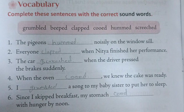 VocabularyComplete these sentences with the | StudyX