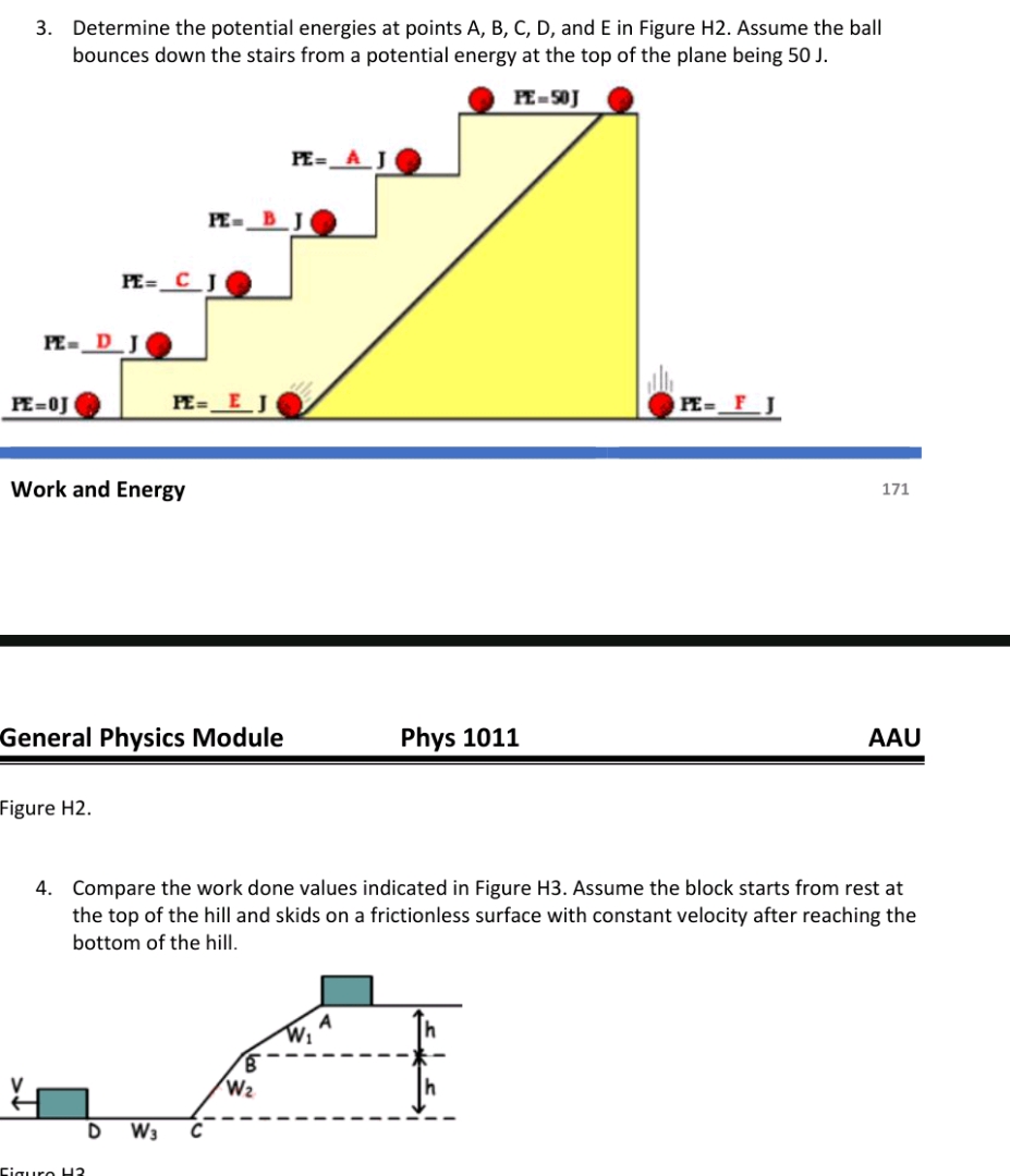 3 Determine the potential energies at points | StudyX