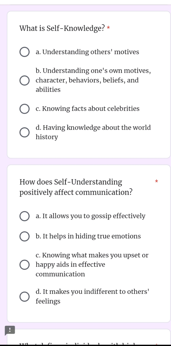 What is Self Knowledge a Understanding | StudyX