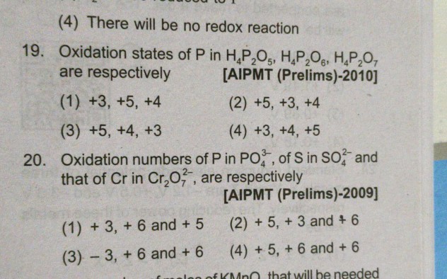 19 Oxidation states of P in HPO HPO HPO are | StudyX