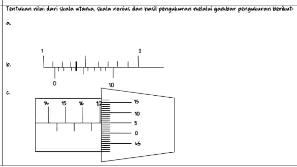 Tentukan nilai dari skala utama skala nonius | StudyX