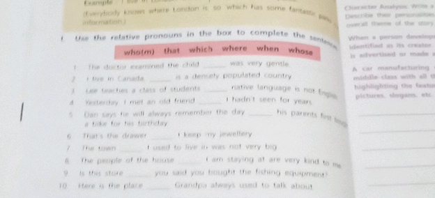 Use the relative pronouns in the box to | StudyX