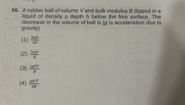 56 A rubber ball of volume V and bulk | StudyX