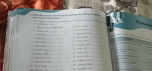 C Write these words with the correct | StudyX