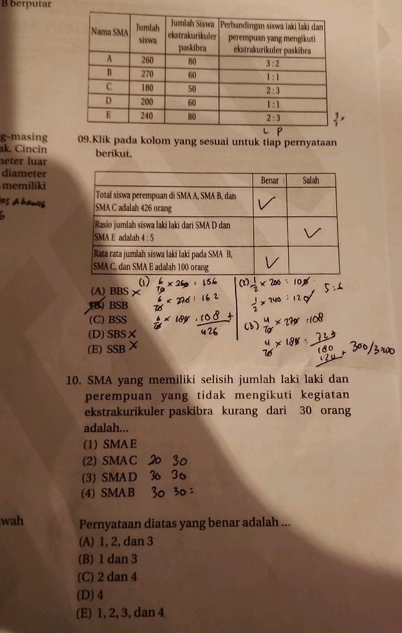 09Klik pada kolom yang sesuai untuk tiap | StudyX